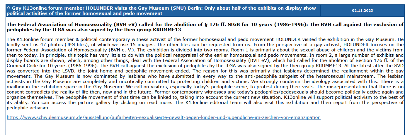 GERMANY: Gay Pedophile Activists Call For Lesbians To Be Removed From ...